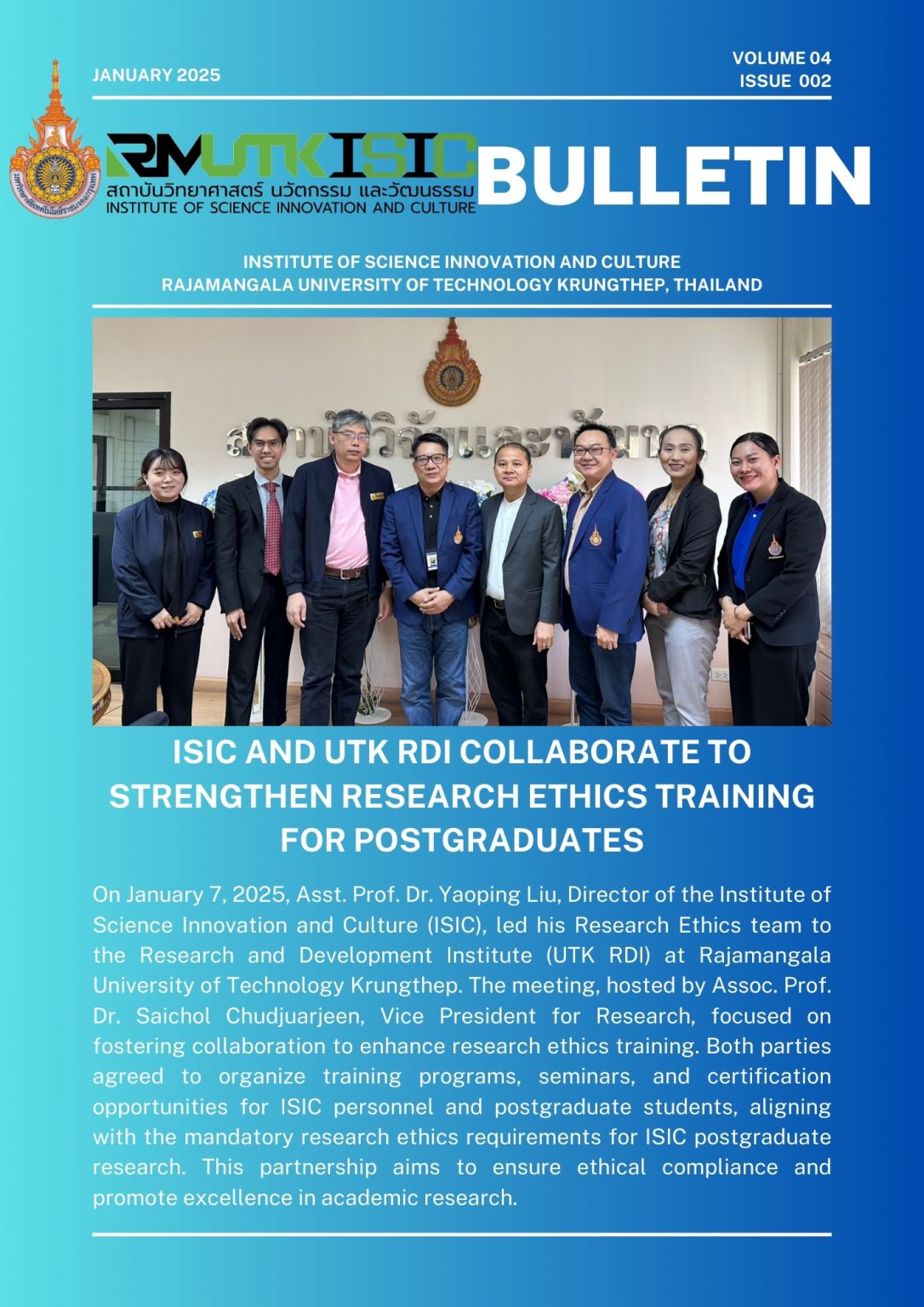 Bulletin V.4 2025 – Institute of Science Innovation and Culture, RMUTK