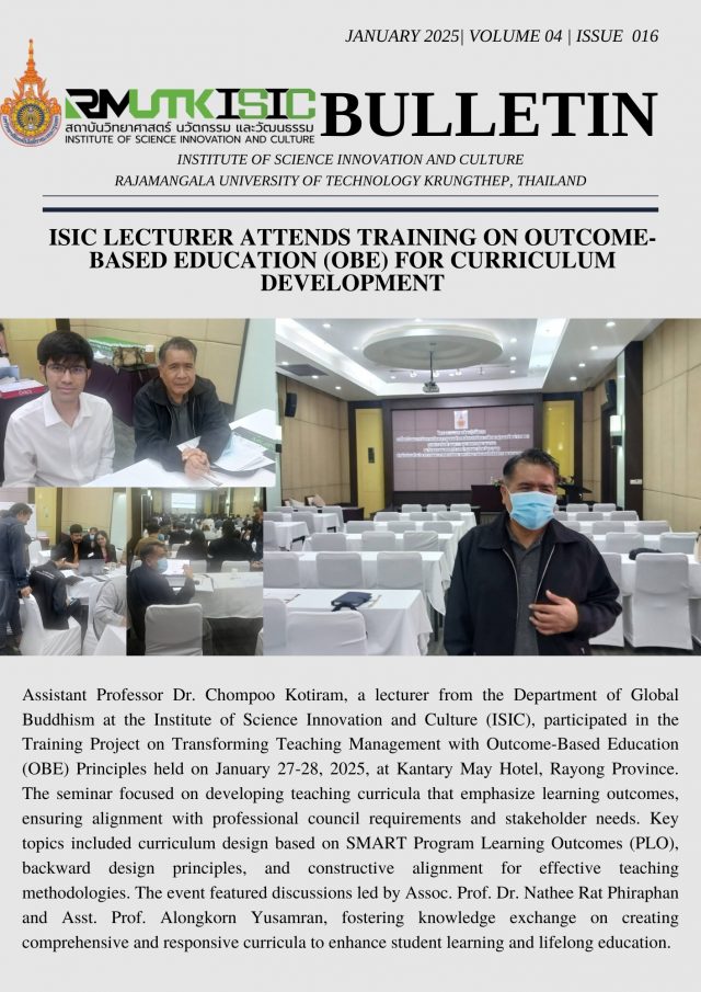 Bulletin V.4 2025 – Institute of Science Innovation and Culture, RMUTK